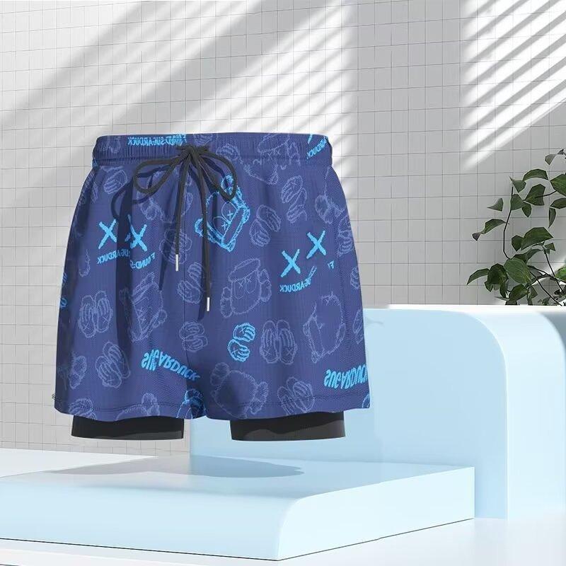 Summer Swimming Trunks Anti-Embarrassment Loose Men's Beach Pants ...