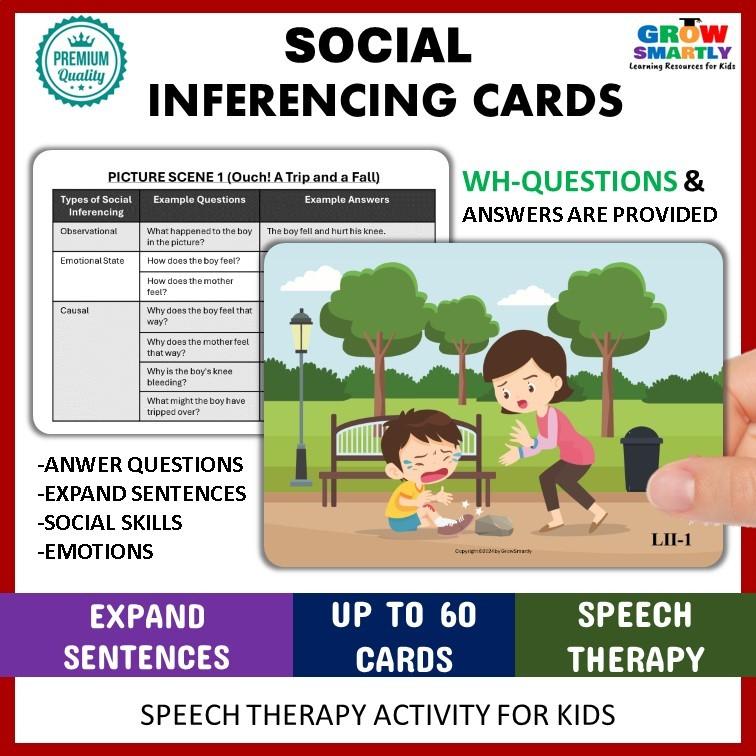 *NEW* Social Inferencing Flash Card Autism card Speech Therapy - TikTok ...