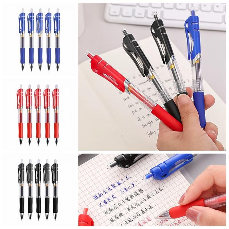 5pcs 3 Color Black Blue Red Ink Business Signature Pen Smoot - TikTok ...