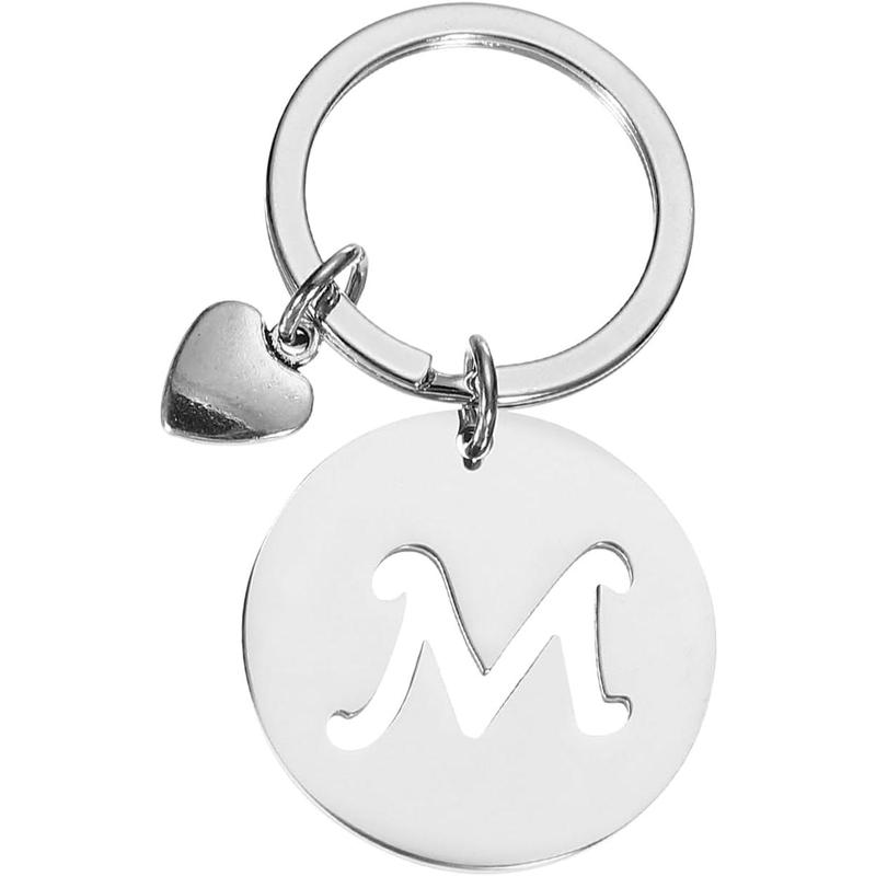 Initial Letter KeyChain, Stainless Steel Disc Letter A-Z Charm - TikTok Shop