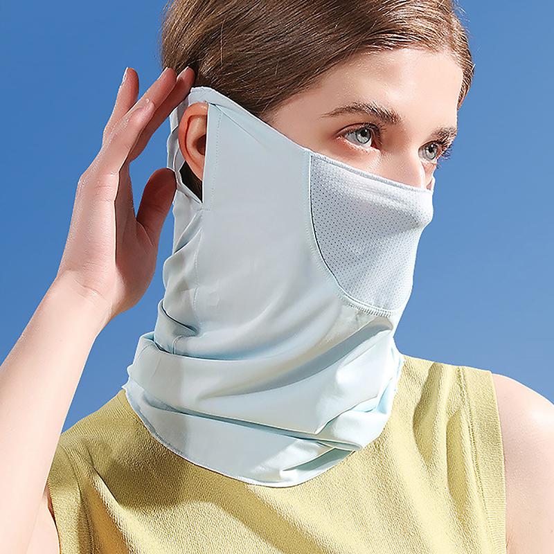 Ice Silk Sunscreen Mask Women Summer Quick-drying Face Cove - TikTok ...