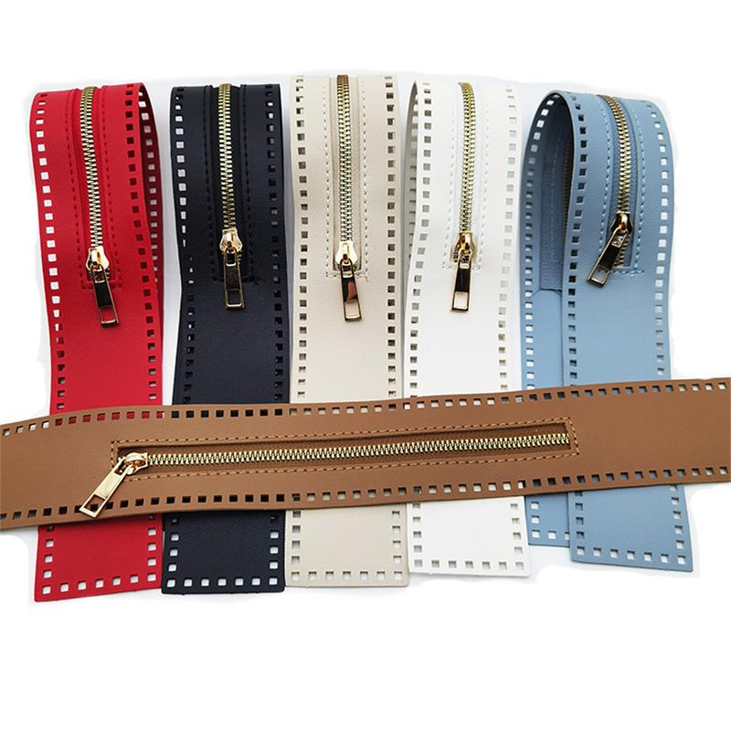Rope Hole Zipper Leather Zipper Bag Zipper Bag Accessories Solid ...