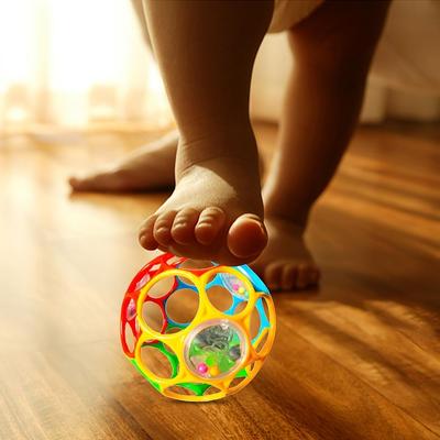 Baby's Hand Grasping Ball (1 Piece), Soft Rubber Large Hole Rattle Ball ...