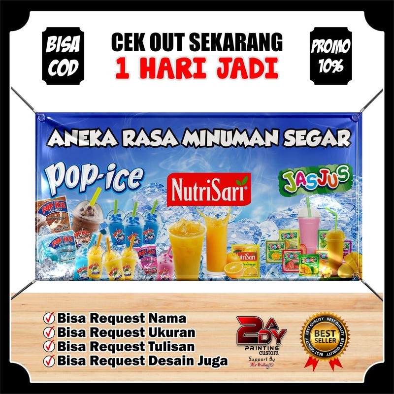Spanduk Banner Jualan Minuman Pop Ice Blender Aneka Minuman Segar ...