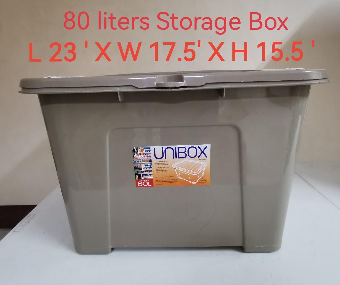 Uniglobal UNIBOX 80 Liter Storage Box - L 23' X W 17.5' X H 15.5 ...