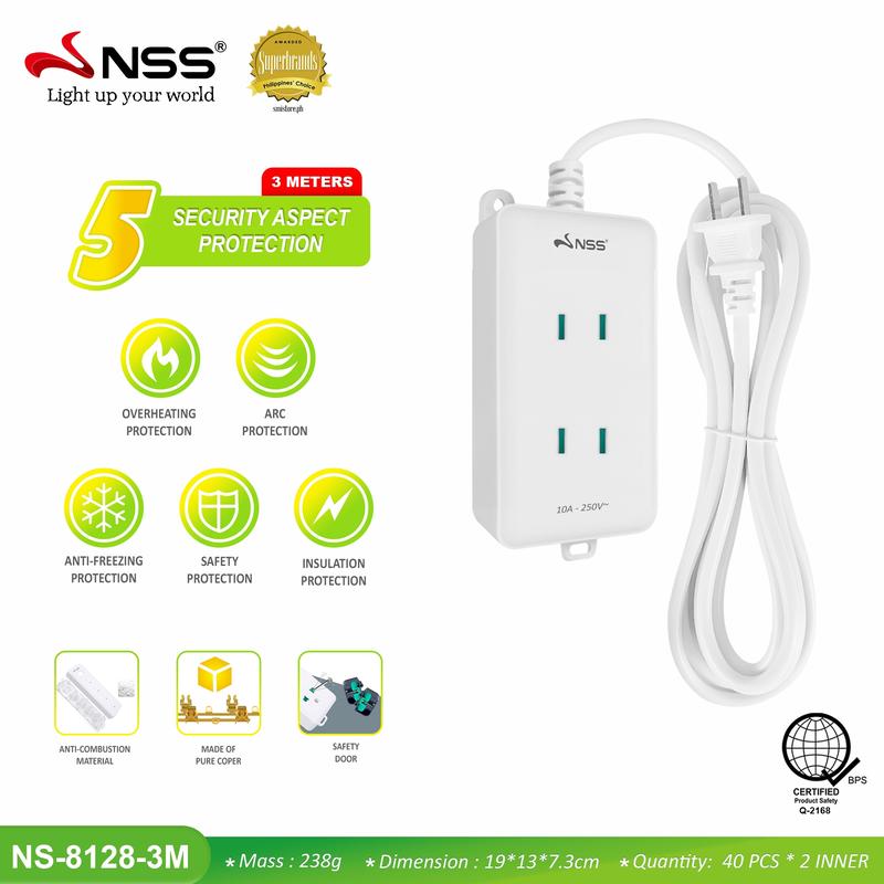 NSS 5 sockets power cord 3M with power button for safety use - TikTok ...