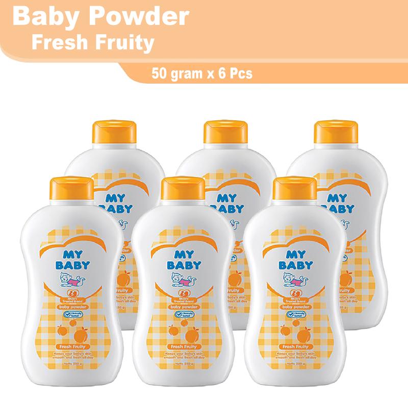 [ 6 PCS ] My Baby Powder Fresh Fruity 50 gram x 6 Pcs - Bedak Bayi ...