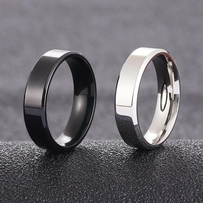 Minimalist Shiny Titanium Couple Rings - Smooth Beveled Design - TikTok ...