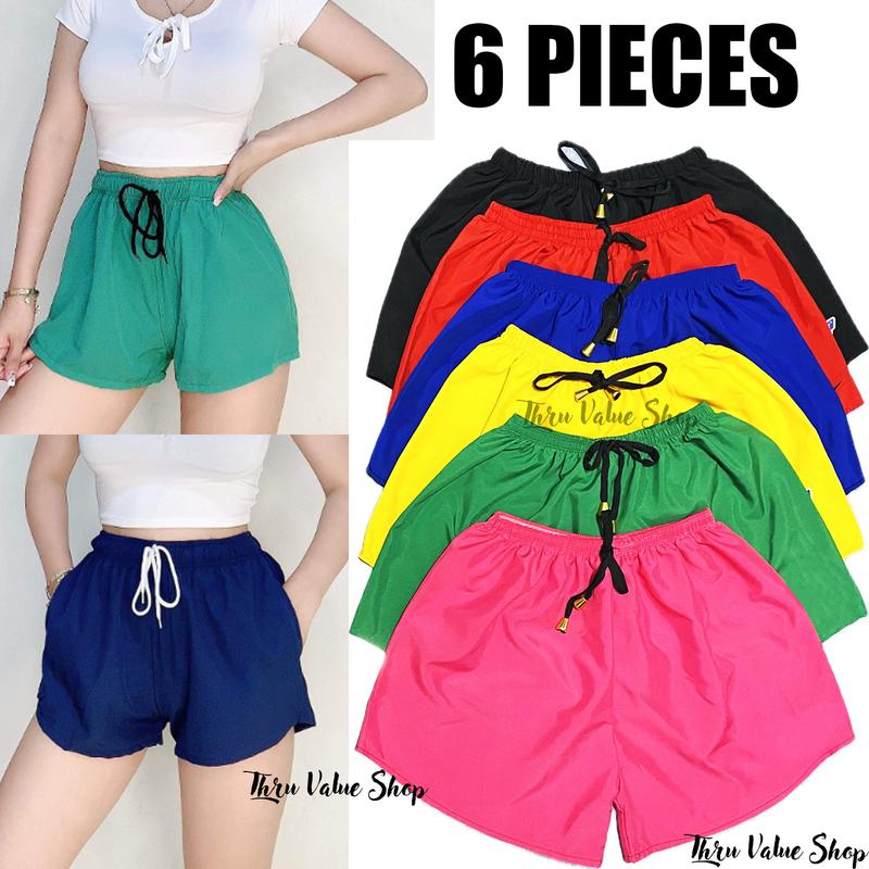 6pcs - Women Taslan Short Summer/Gym Sexy Shorts for Ladies Pure ...