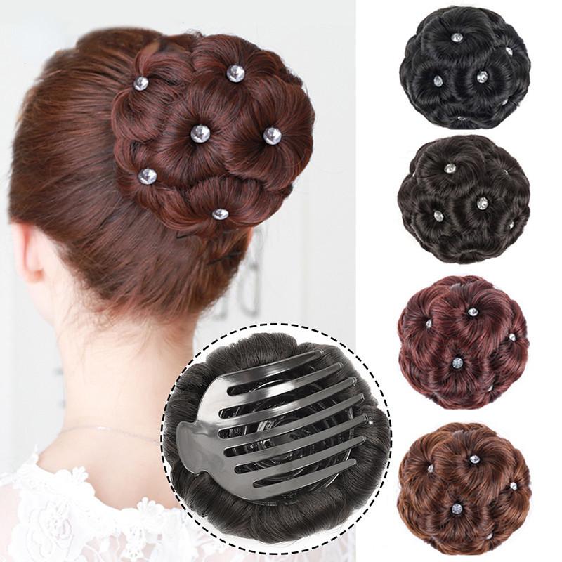 Synthetic Wig Hair Bag Bun Clip In Chingnons Ball Hair Bag Hair ...