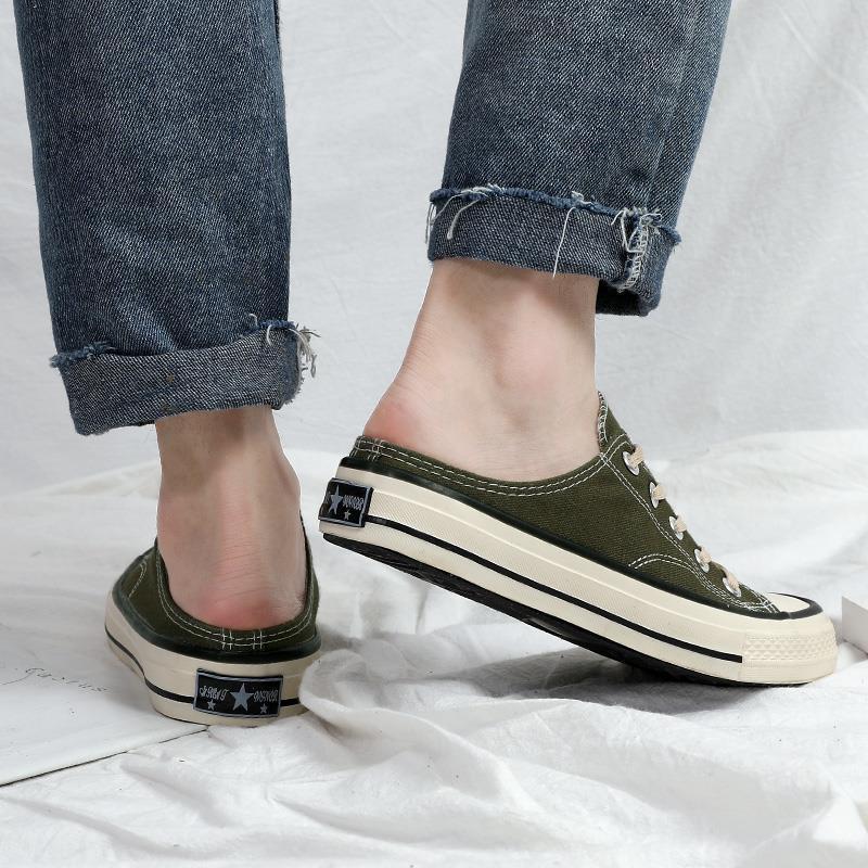 Loafers Kanvas, Sneakers Kasual Lelaki, Selipar Separuh Selipar, - TikTok Shop Malaysia