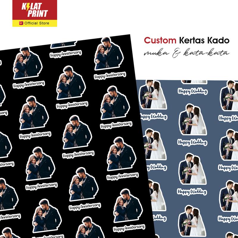 Cetak Kertas Kado Custom Muka Sendiri Kostum Wrapping Paper Wajah ...