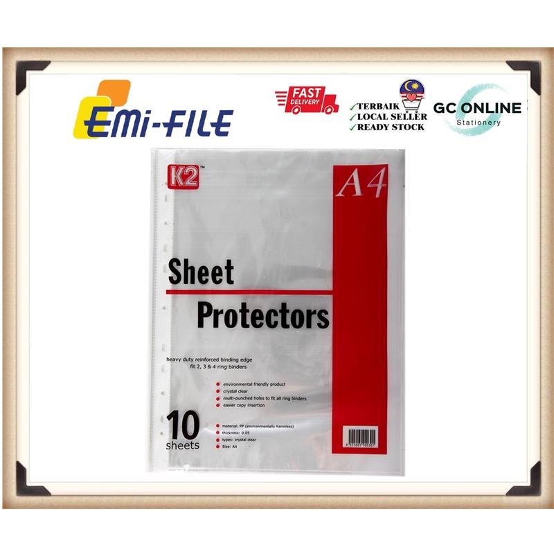 K2 Sheet Protector Refill Clear A4/10's K2 Sheet Protector Refill Clear ...