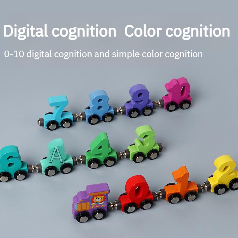 Baby puzzle early education wooden magnetic small train - TikTok Shop ...