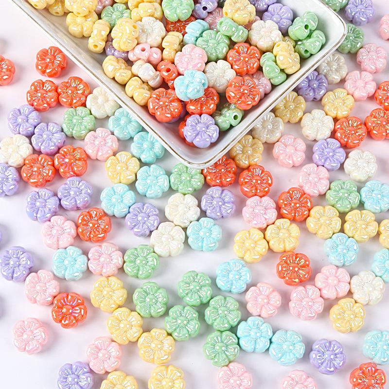 10pcs AB Acrylic Flower Spacer Beads Loose Beads For Jewelry - TikTok ...