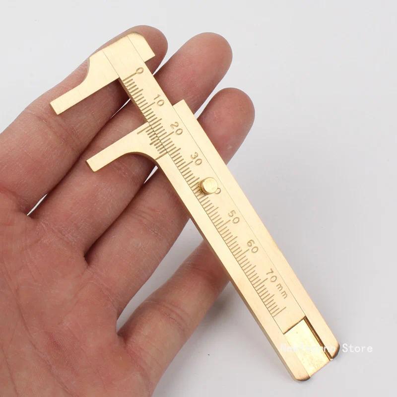 80/100mm Mini Brass Sliding Ruler Double Scales Metal Vernie - TikTok ...