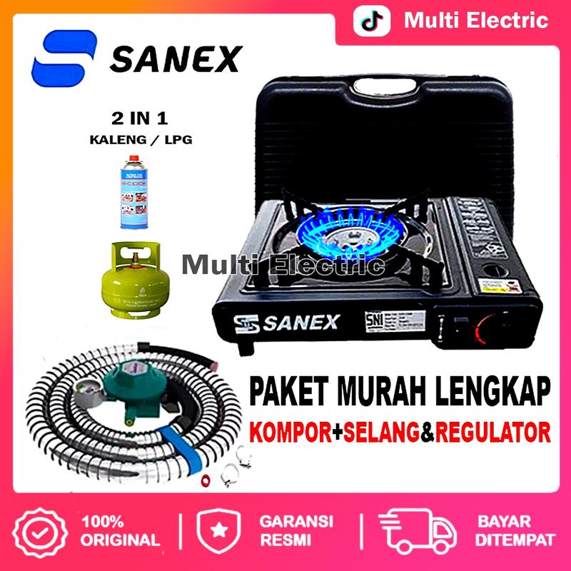 KOMPOR GAS 1 TUNGKU PORTABLE SANEX 2IN1 BISA GAS LPG 3KG DAN - Shop ...