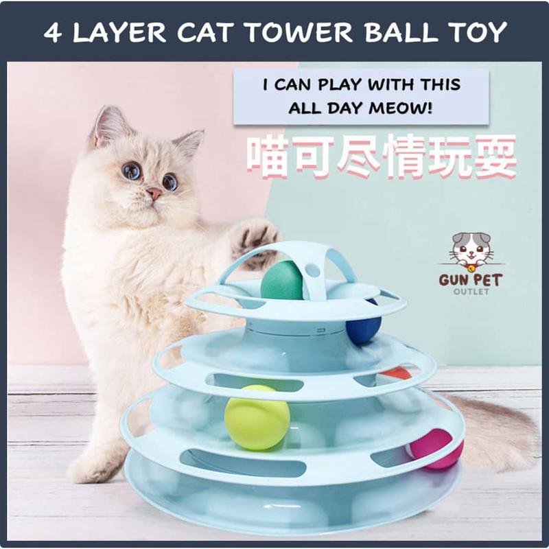 Cat Toy Spinning Balls Tower Mainan Bola Kucing B Cat Teaser - TikTok ...