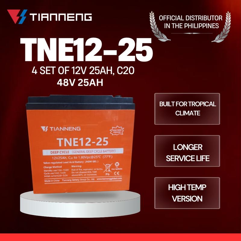 TIANNENG Battery TNE12-25 │ 48V 25AH │ 4 SETS OF 12V 25AH ( - TikTok ...