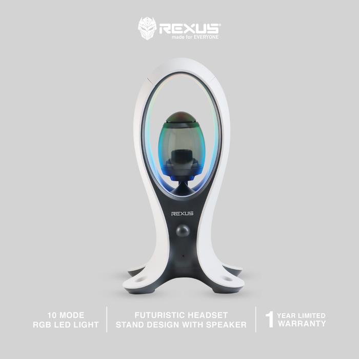 Promo Rexus Astro J4: Headset Stand Putih dengan Speaker & Lampu RGB 10 ...