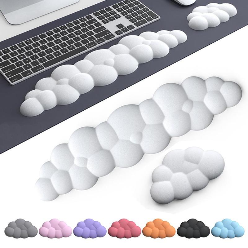 Mouse pad with wrist rest keyboard cloud anti-slip memory foam - TikTok ...