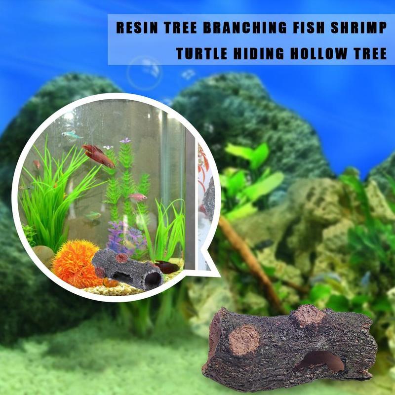 1pcs Polyresin Tree Branches Fish Tank Ornament Turtle Simulation ...