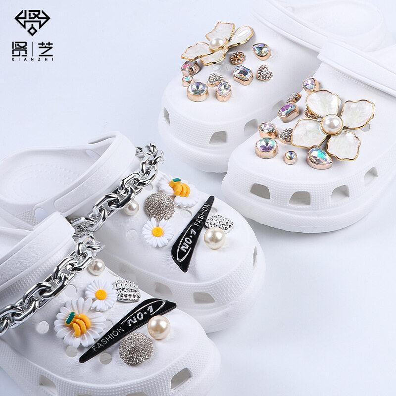 Jibbitz Charms Shoes Flower Buckle Garden Shoes Crystal Diamond ...