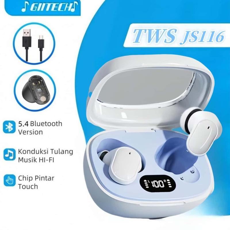TWS J116 Bluetooth V5.4 Hi-FI-HD 100% HD Display Headphone Bluetooth ...