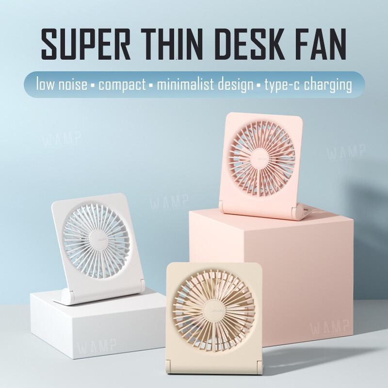 【SG Ready Stock】Portable Desk Fan Compact Slim Design USB Rechargeable ...