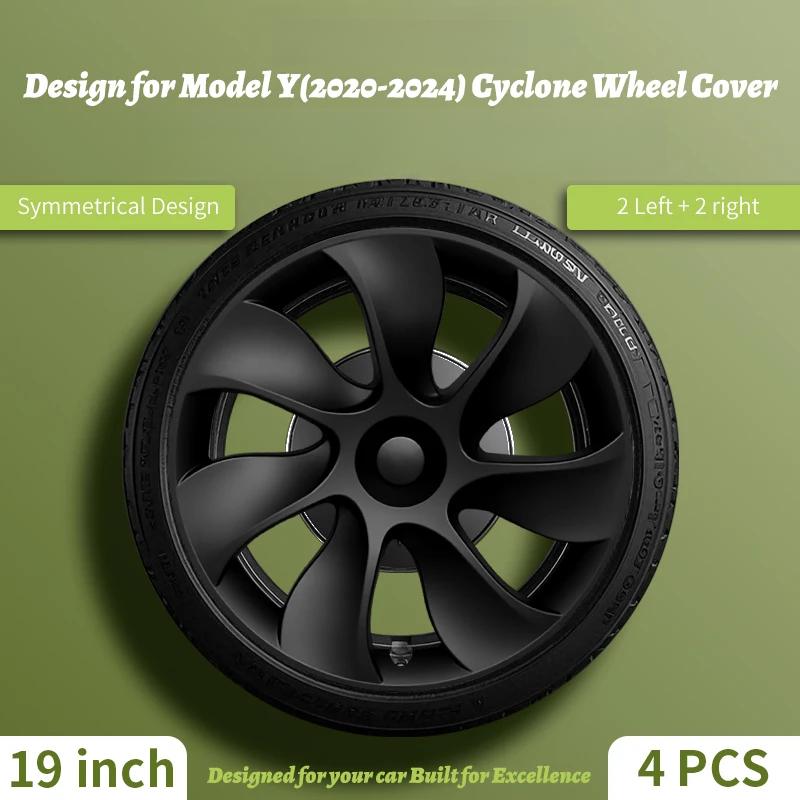 4PCS for Model Y 2020-2024 19 Inch Right&Left Wheel Cover Cyclone Style ...