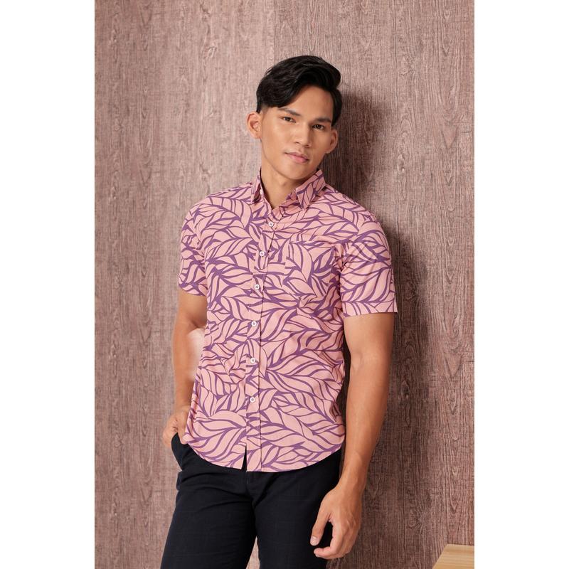I Am Famous Slim Fit Shirt - Pink Peach Leaf - TikTok Shop Malaysia