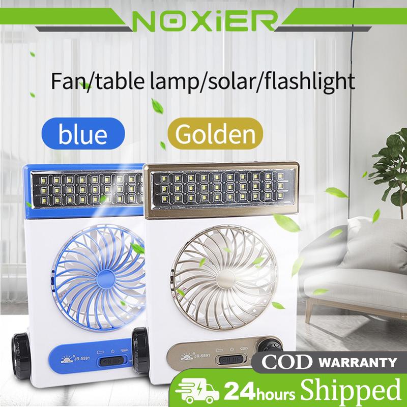 Solar Emergency Fan Electric 3 In 1 Led Rechargeable Flashlight ...