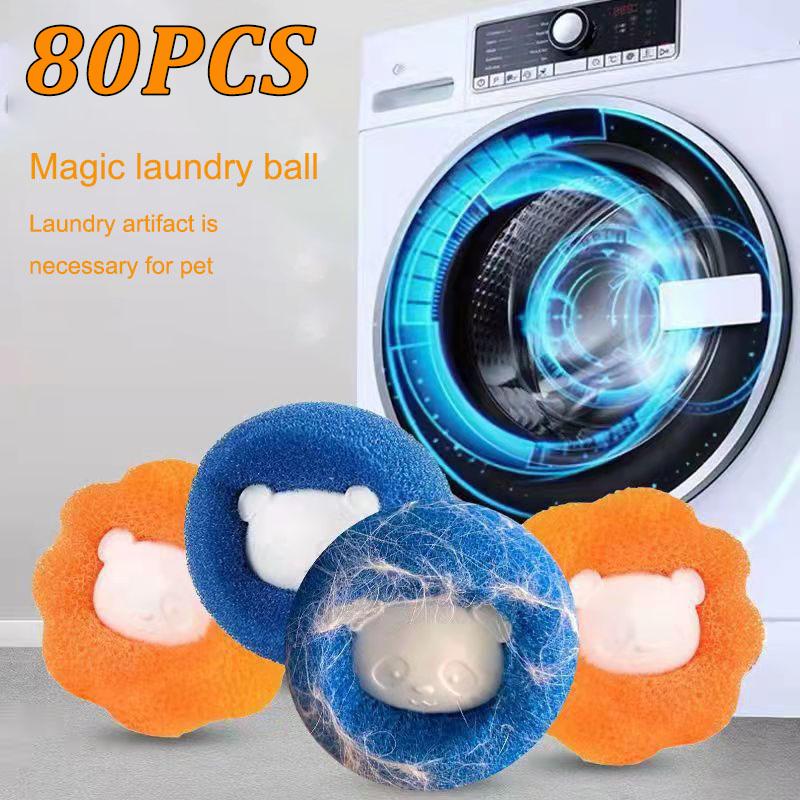 Magic laundry ball kit reusable clothes hair cleaning tool pet hair ...