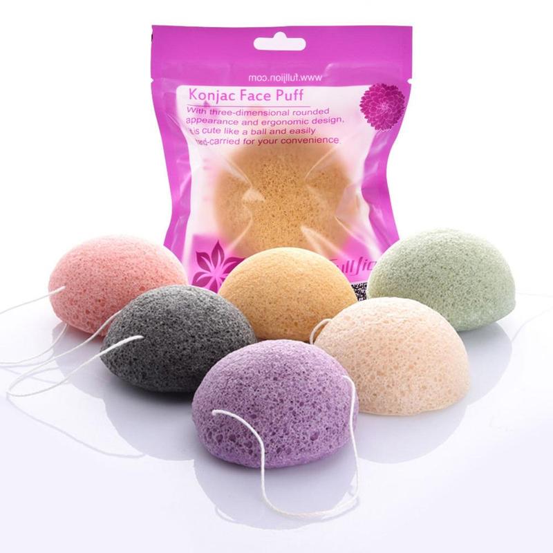 New Natural Fiber Material Round Konjac Cleaning Sponge Face Wash Puff ...