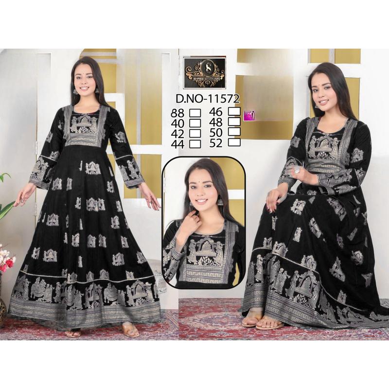 Pallakku Anarkali Kurti Rayon Printed Kurti M to 6XL Dress Baju ...