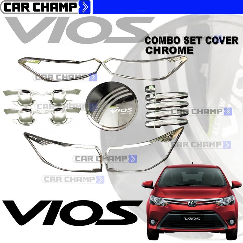 Toyota Vios 2014 to 2018 Combo Set Garnish Cover CHROME V2 2015 ...