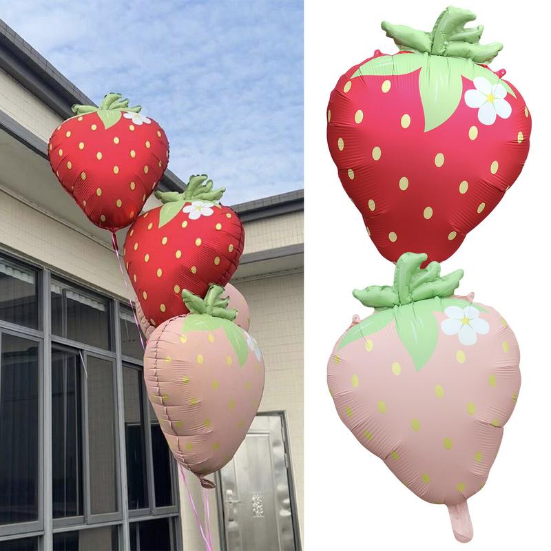Belon Hiasan Parti, Tema Strawberi, Karangan Bunga dan Gerbang, Saiz ...
