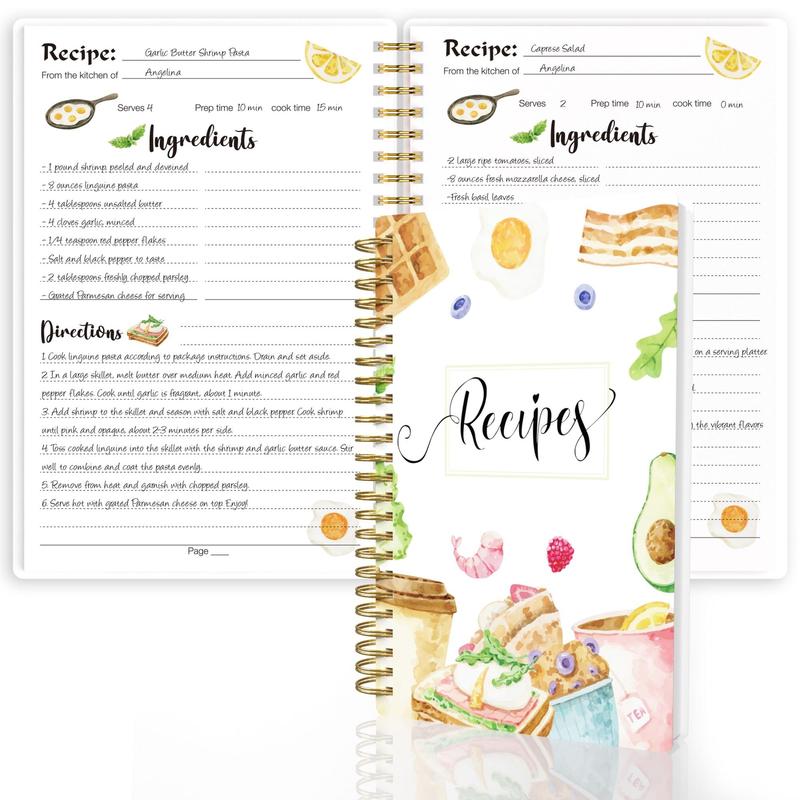 Creative Food Pattern Recipe Notebook, A5 Size Personal Blan - TikTok Shop