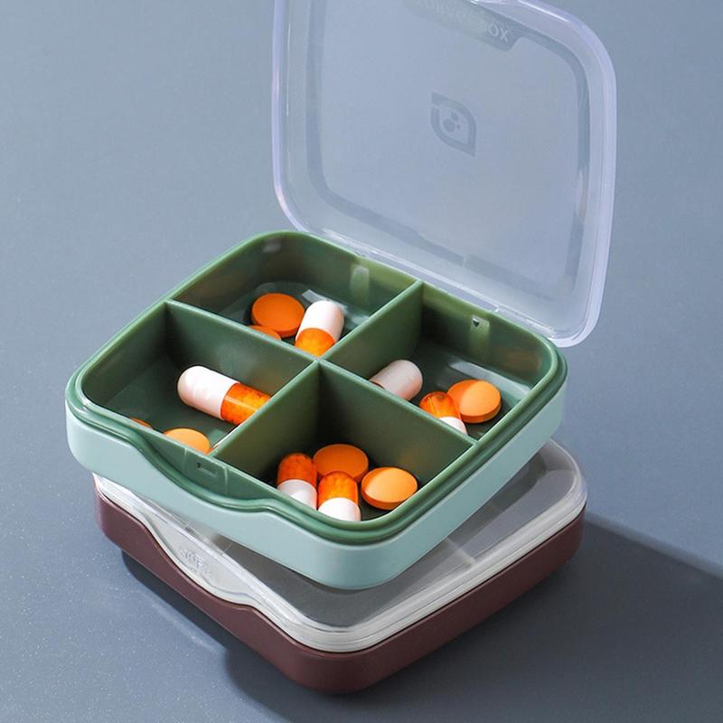 Waterproof 4Grid Pill Box Medicine Storage Travel Square Cas - TikTok ...