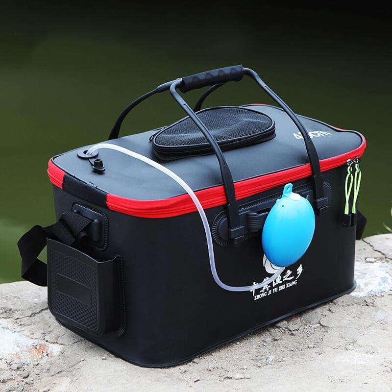 Folding Thicken Bucket Live Fish Oxygen Pump Outdoor Sports Fishing ...