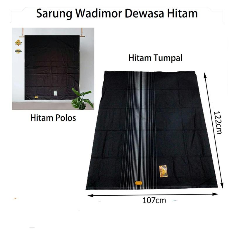 WADIMOR Sarung Pria Dewasa motif Hitam Polos Tumpal / Sarung - Shop ...