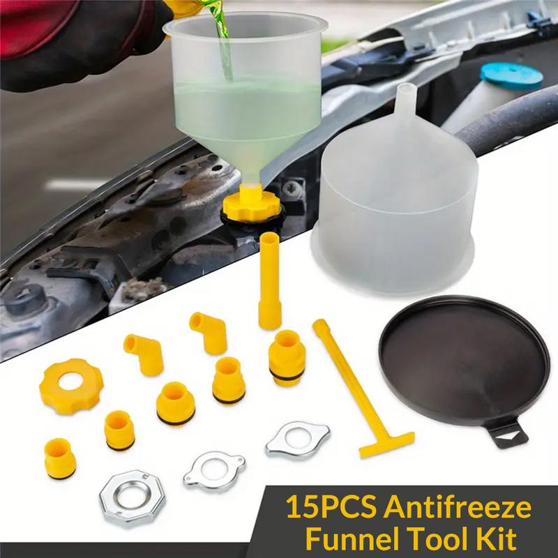 Complete Car Coolant Flush Kit with 15pcs Leak-proof Funnel, Universal ...