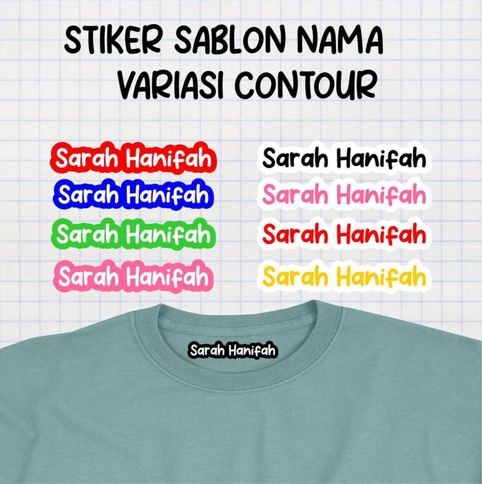 Jual Sticker Label Nama Kain Baju Kaos Sablon Setrika Sticker Iron ...
