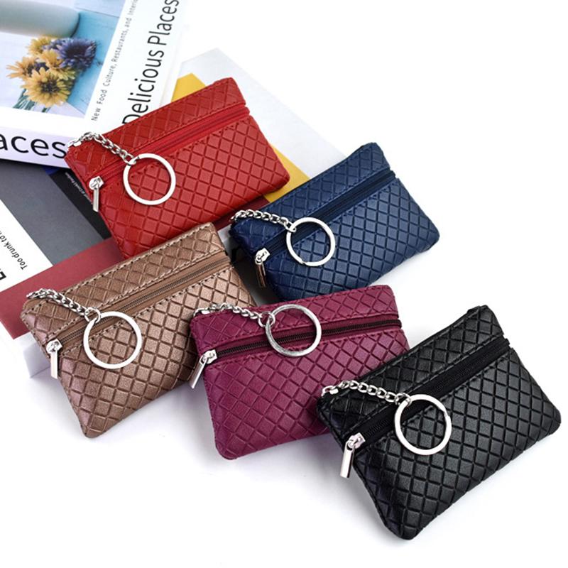 Woven Pattern Coin Wallet Zipper Coin Purse Key Bags Change Purse ...