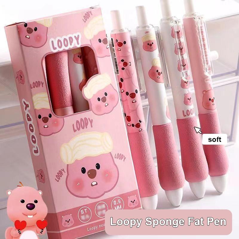 【Rain】Loopy Sponge Fat Pen Niche Student Press Black Pen 0.5mm - TikTok ...