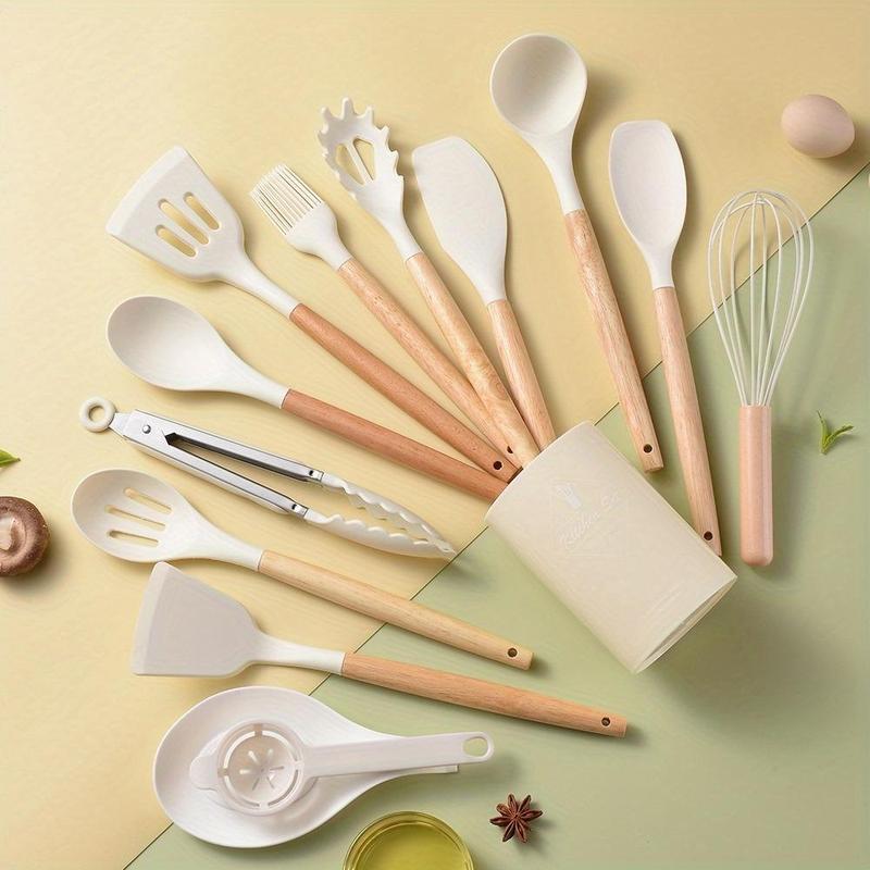HALOMALL 12pcs / 14pcs Non-Toxic Silicone Kitchen Cookware Tools ...