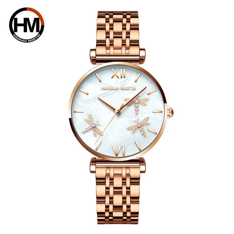 HANNAH MARTIN Dragonfly Design Women's Watch Waterproof Japanese ...