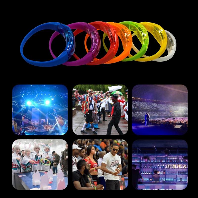 LED Glow Bracelet Light Up Wristband Flashing Sports Wristband Party ...