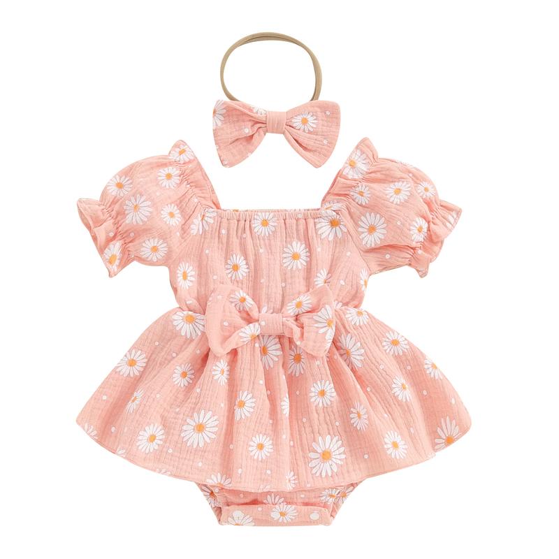 Baby Girls Summer Romper Dress 0-18 Months Short Sleeve Dais - TikTok ...
