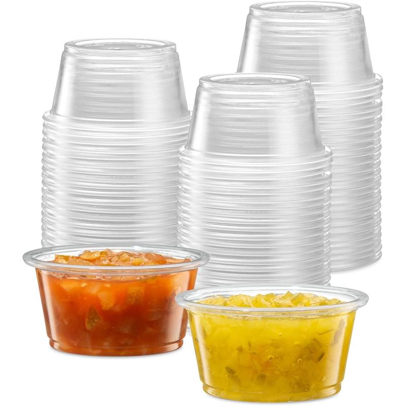 [2 oz - 200 Cups Clear] Diposable Plastic Portion Cups No Lids, Small ...